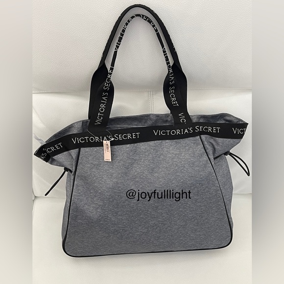 Victoria's Secret | Bags | Nwt Victorias Secret Logo Gray Marl Tote Gym Bag | Poshmark